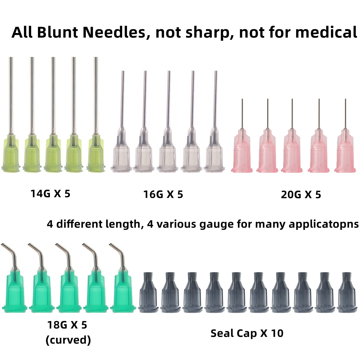 15 Pack 1ml, 3ml, 5ml Glue Dispenser with14ga, 16ga, 18ga, 20ga Dispensing tip and Caps. Measuring Liquids and Refilling,Glue Applicator or Oil.