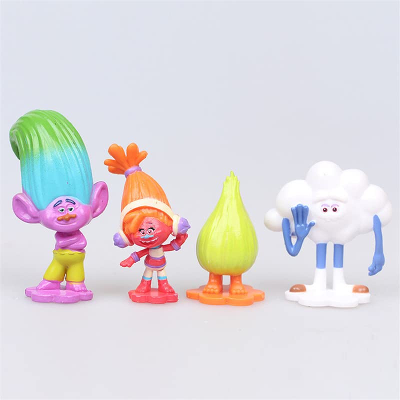 12 Pack Troll Toys, 1.6"-2.8" Mini Troll Action Figure Toys Dolls for Birthday Party Gift