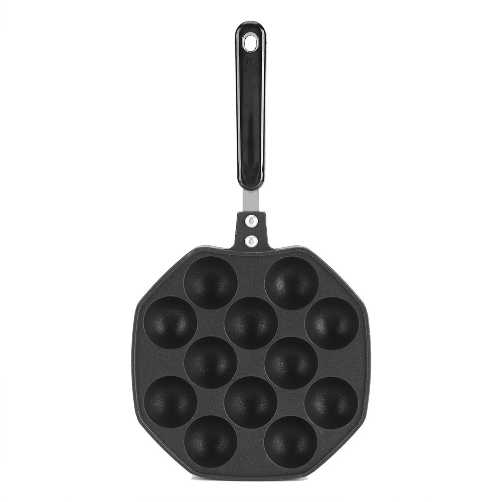 12 Cavities Takoyaki Grill Pan, Aluminum Non-stick Baking Takoyaki Grill Pan Plate Octopus Ball/Pancake Maker