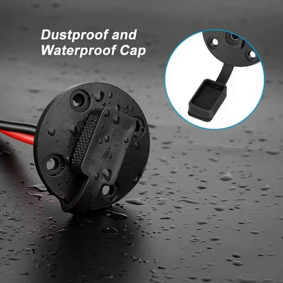 12AWG SAE Cable Connector, Solar Weatherproof SAE Quick Connect Solar Panel Mount, SAE Power Socket Sidewall Port,Universal Flush-Mountable Connector for Battery Charger 30cm(2PCS)
