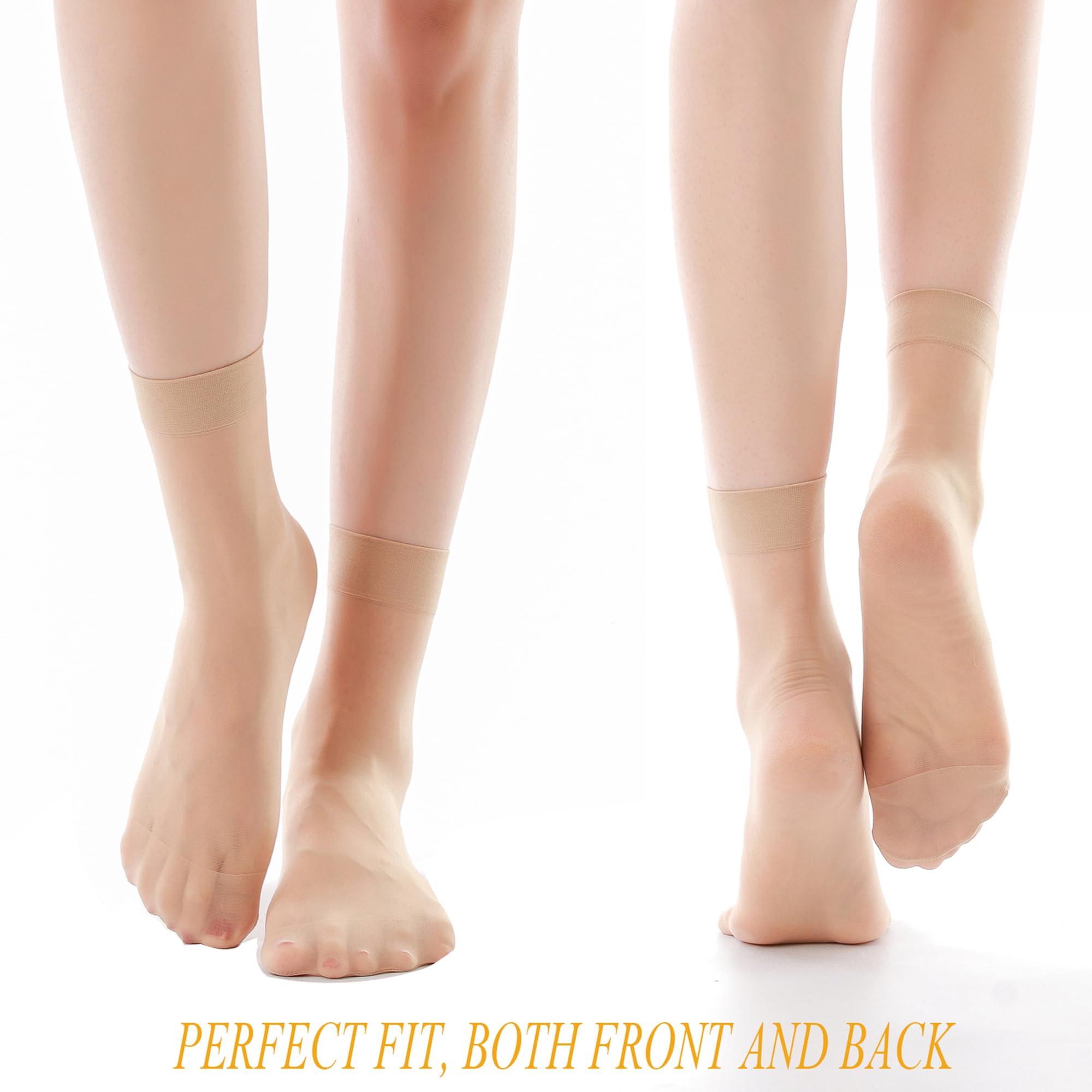 12 Pack Women's Ankle Nylon Silky Socks, High Sheer Stockings for Women, Girls, Office, Home Medium