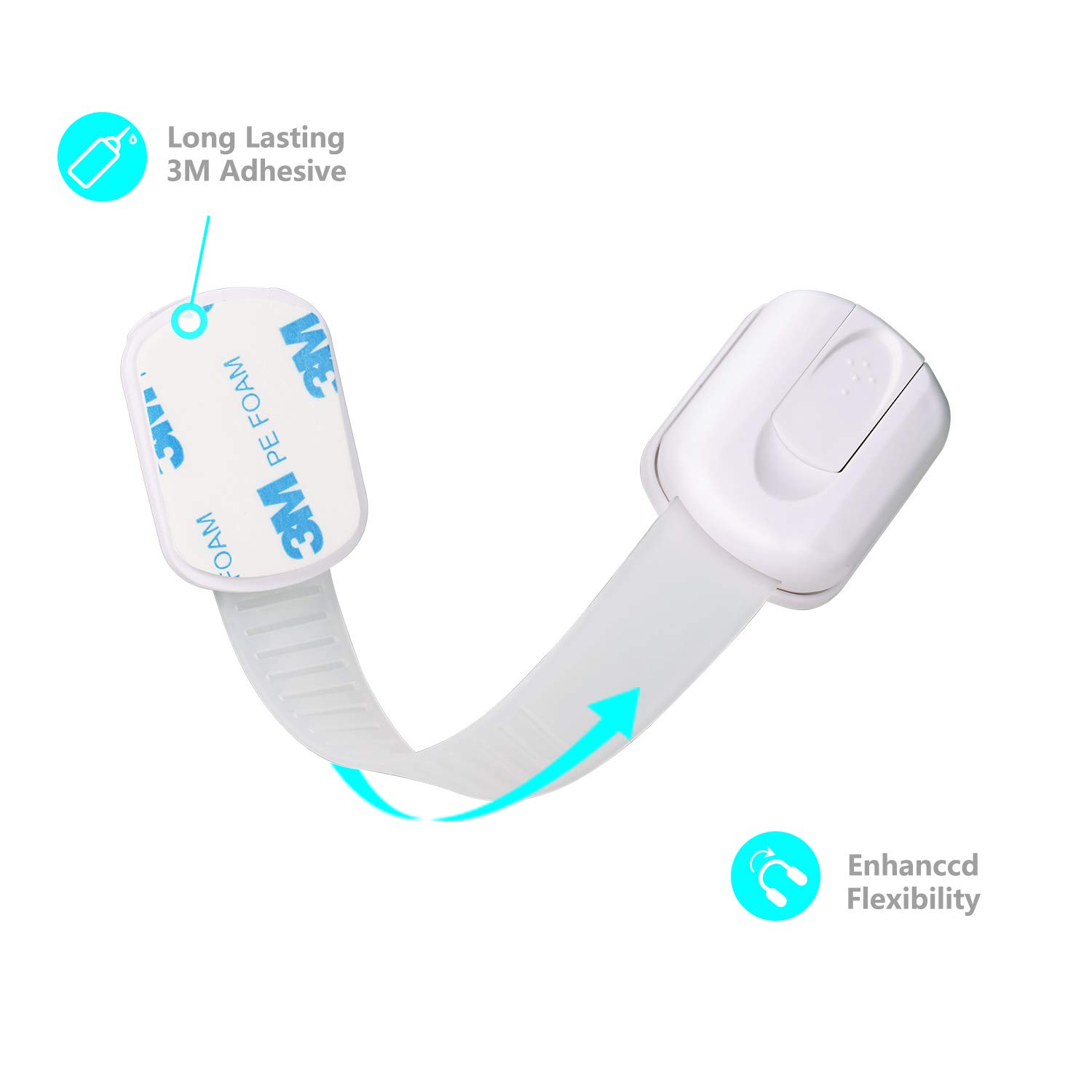 Child Safety Locks Cabinet Lock (5 Pack) Adjustable Baby Lock is Suitable for refrigerators, Drawers, cabinets, etc, Toilet lids, Doors,Without Drilling Sticky Child Locks
