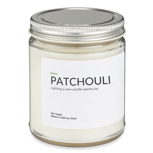 1OAK Soy Wax Scented Candles (Patchouli) - Soy Candles for Home Scented - Long Burning Candles Premium - Hand-Poured (9oz.)