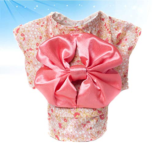 1pc Japanese Kimono with Small Flowers Printing Outfit Costumes for Pets Dogs Puppy (Pink XS)