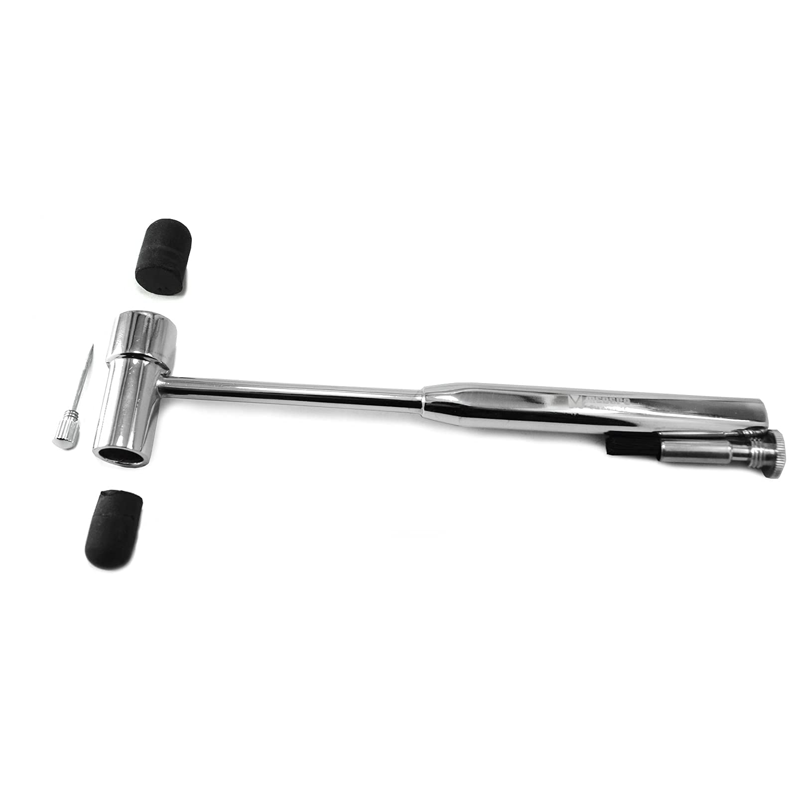 MEDSPO Professional Medical Reflex Hammer | Neurological Diagnostic | Surgical Taylor Percussion | Rubber Head | Neurological Neuro Instruments Tools (Reflex Hammer with Pin Brush)