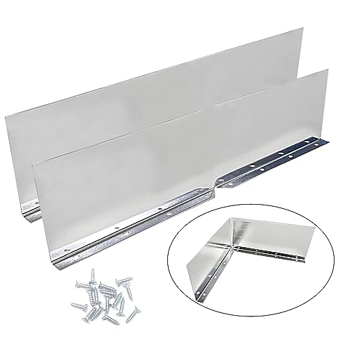 2 Pcs Rain Gutter Valley Splash Guards, Gutter Valley Splash Guards with 16 Screws, for House Residential Flat Shingle Roofs Corner