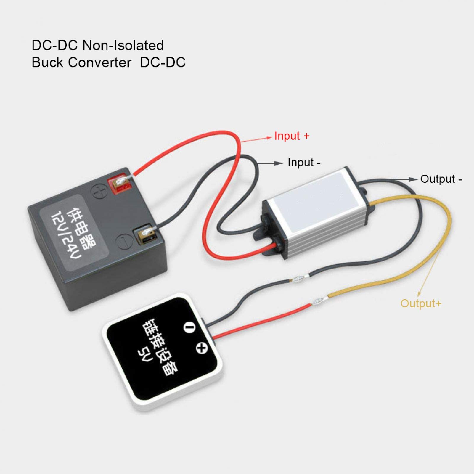 Fafeicy Step Down Power Supply, 24V to 12V DC-DC Converter Aluminum Shell Step Down Power Supply for Robots, Photovoltaic Panels, Pumps, CNC Equipment, 5A GYVRM-K241205