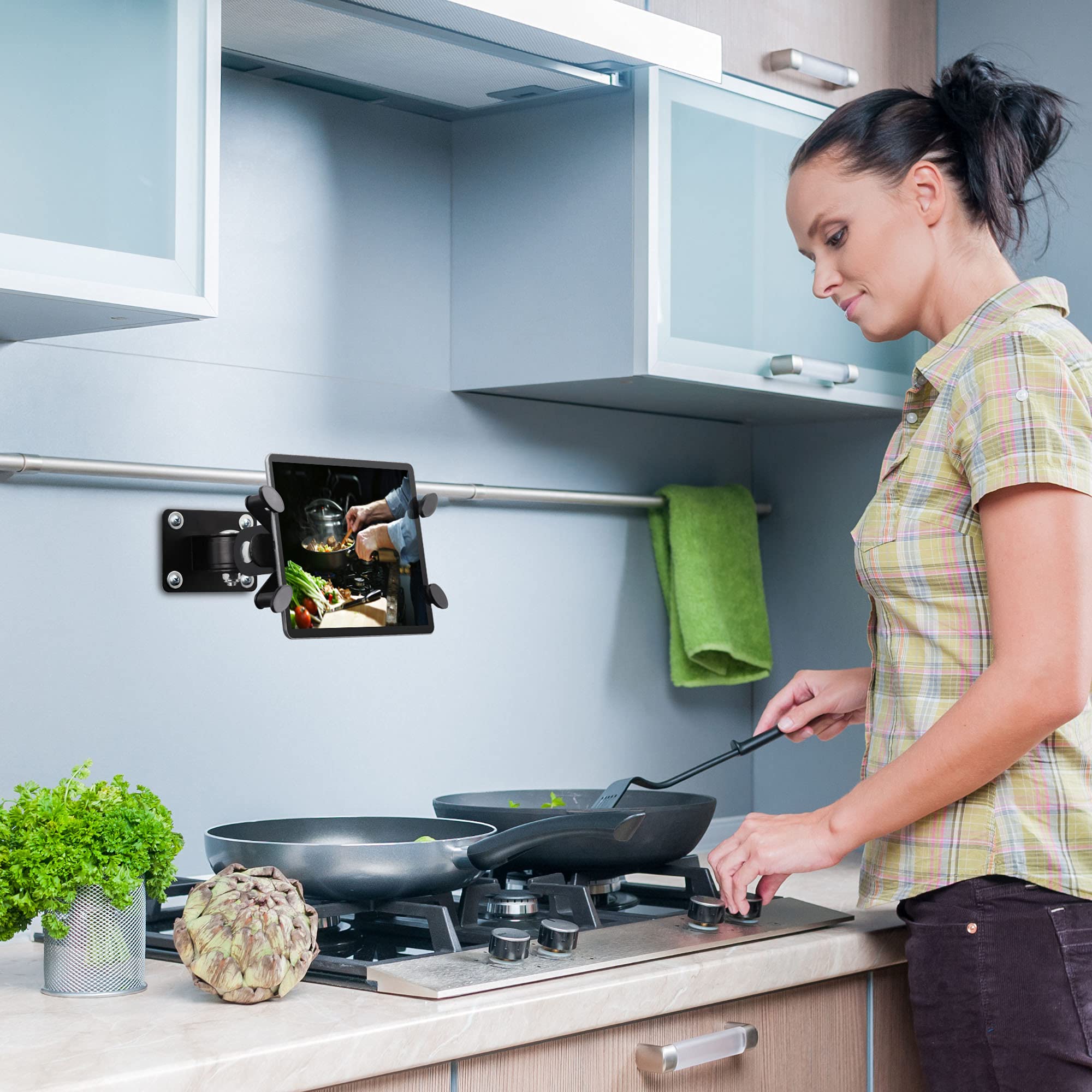 GSRUAN Tablet Wall Mount, Suitable for 7 to 13 inch Tablet PCs, Homes, Classrooms, Medical Places, Business (Black)