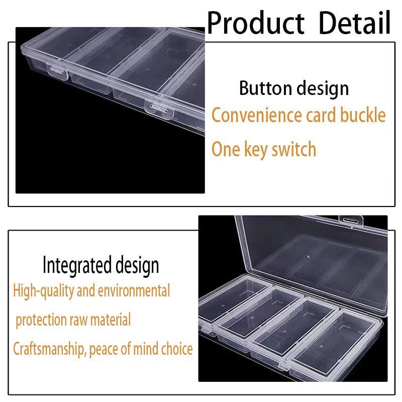 10 Pack Rectangular Plastic Storage Containers Box,Bead Organizers Box and Organizer Transparent Boxes with Hinged Lid for Storage of Small Items, Jewelry, Diamonds, DIY Art Craft Accessory