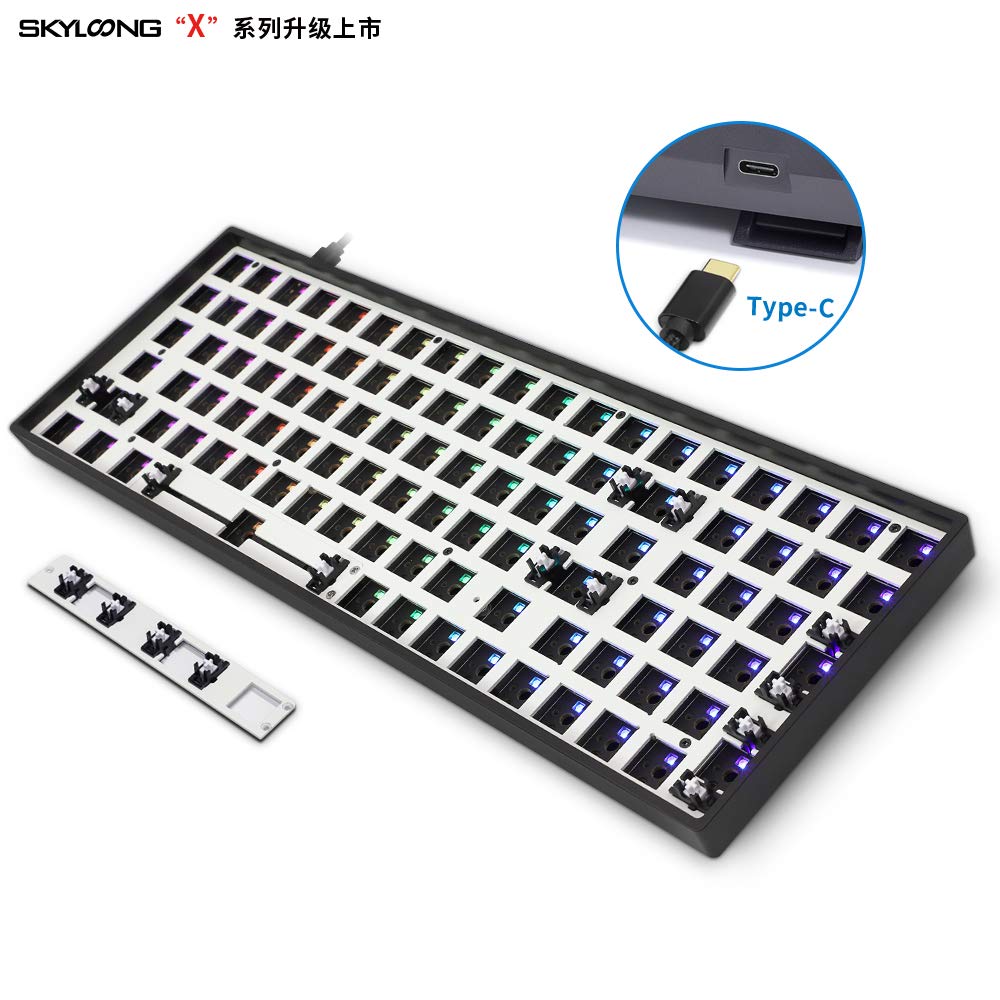 KPREPUBLIC gk96 gk96x hot swappable Custom Mechanical Keyboard Kit Support RGB Switch LEDs Type c Software programmable Balck White case (GK96X White Case Kit x1)