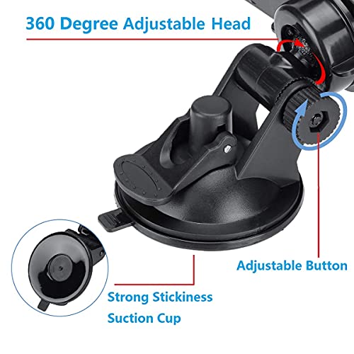 12'' Large Anti Glare Rear View Mirror with Suction Cup, Stick on Universal Frameless Inside Rearview Blue Mirror with Panoramic Wide Angle Mounted on Windshield for Car Marine Auto Boat Truck SUV Van