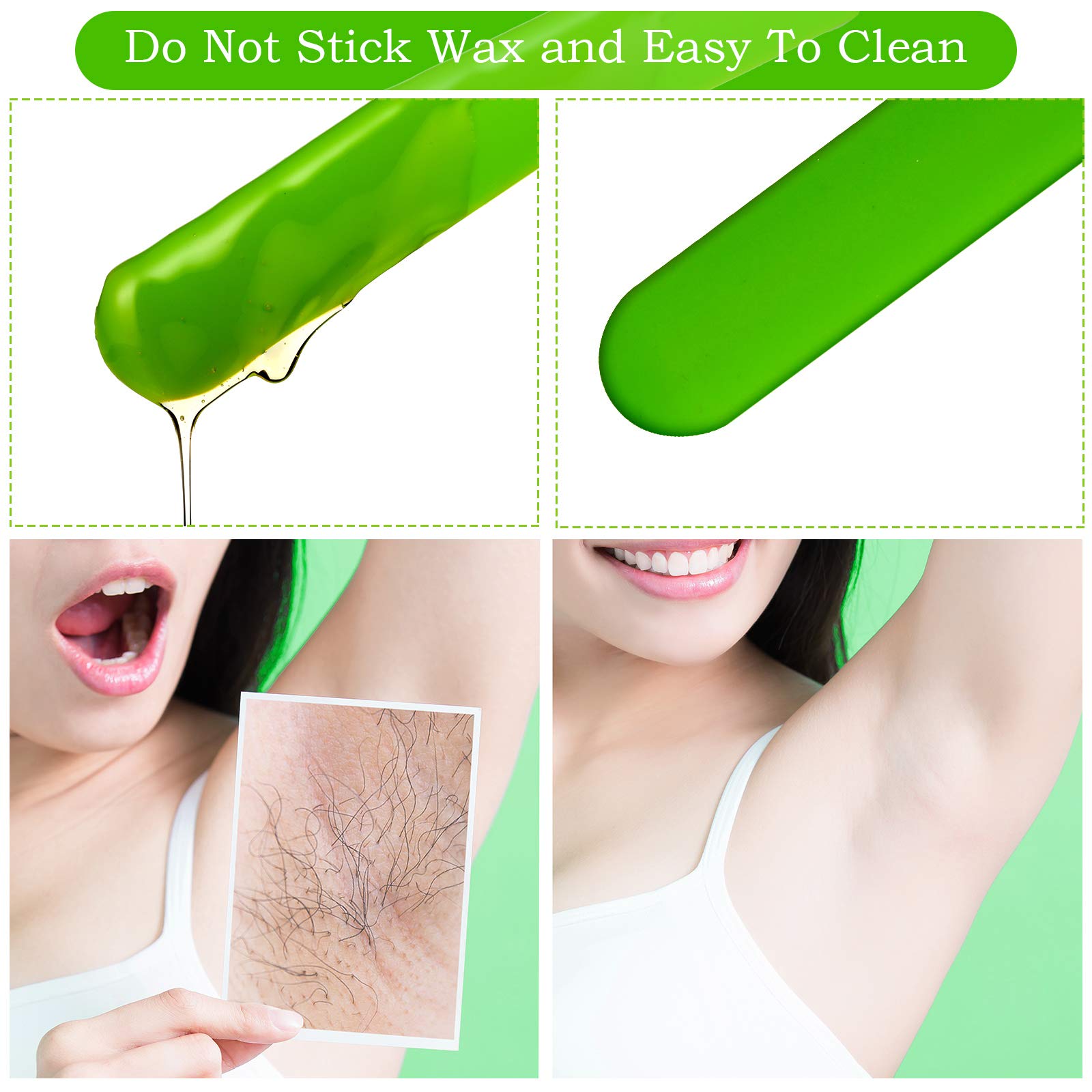 5 Pieces Non Stick Wax Spatulas Large Hard Wax Sticks Silicone Spatula Hair Removal Waxing Applicator Reusable Scraper for Home Salon Body Use, 5 Colors