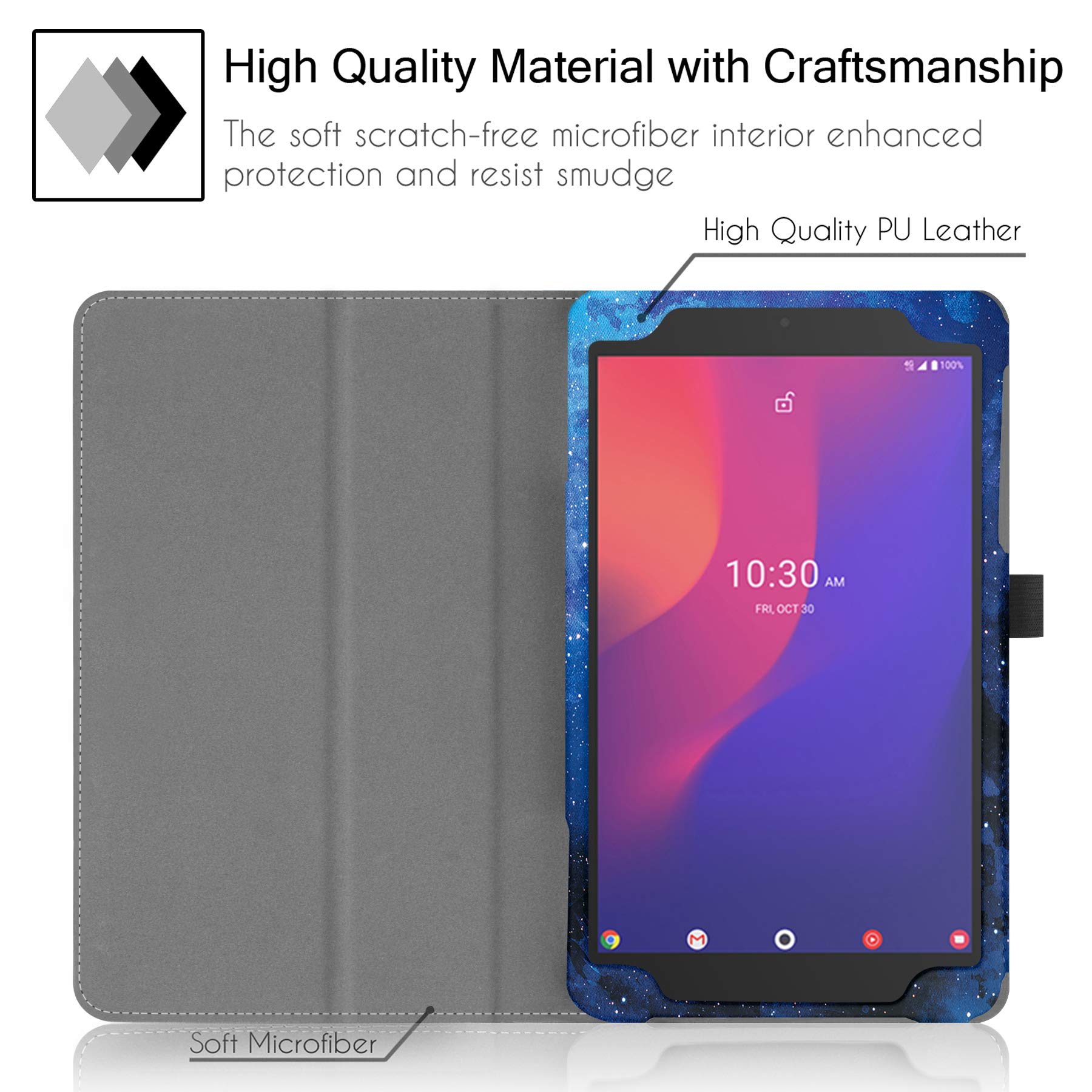 Famavala Folio Case Cover for T-Mobile Alcatel Joy Tab 2 8-inch Tablet Model 9032Z 2020 Released (BlueSky)