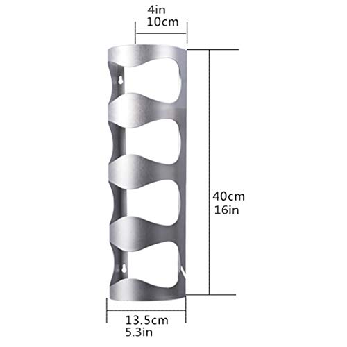 HAOZHAO 4 Bottles Creative Stainless Steel Wall Mounted Red Wine Holder Wine Bottle Storage Rack Storage Shelf Holders (Color : Silver)