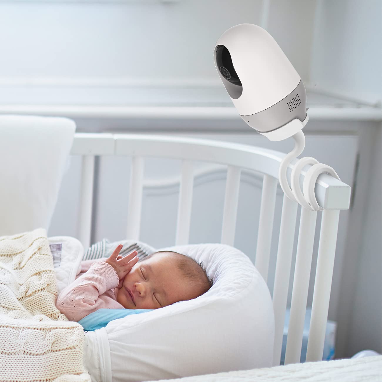 Koroao Flexible Twist Mount for Nooie Baby Monitor Without Tools or Wall Damage