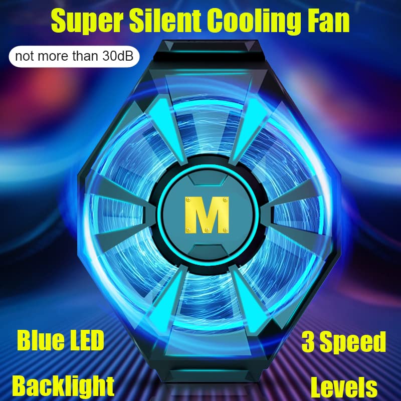 17 in 1 Universal Mobile Phone Cooler Radiator with LED Light, Cell Phone Cooling Fan Heat Sink, 2pcs L2R2 Mobile Game Controller Triggers for PUBG/Fortnite/Call of Duty w/ 12pcs Finger Gloves Sleeves