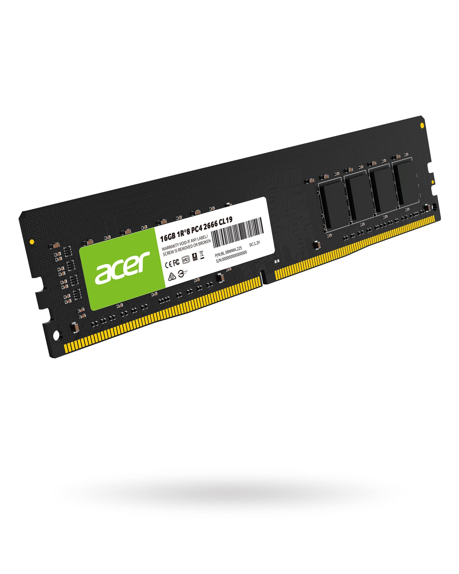 Acer UD100 16GB Single RAM 2666 MHz DDR4 CL19 1.2V Desktop Computer Memory - BL.9BWWA.226