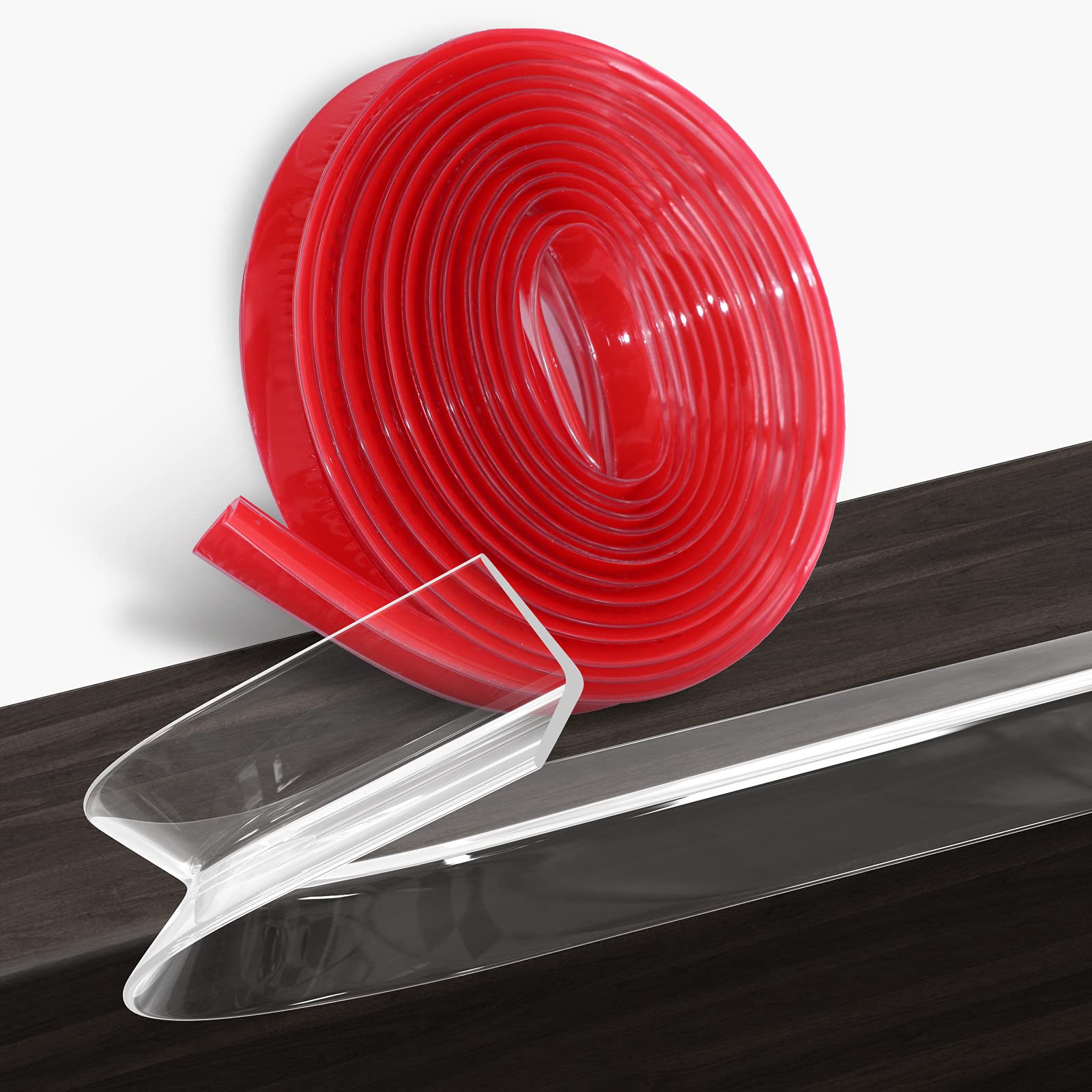 Baby Proofing, Silicone & PVC Edge Protector Strip, Soft Corner Protectors for Kids, 16.4ft Pre-Tape Adhesive Corner Protectors for Furniture Against Sharp Corners for Cabinets, Tables, Drawers