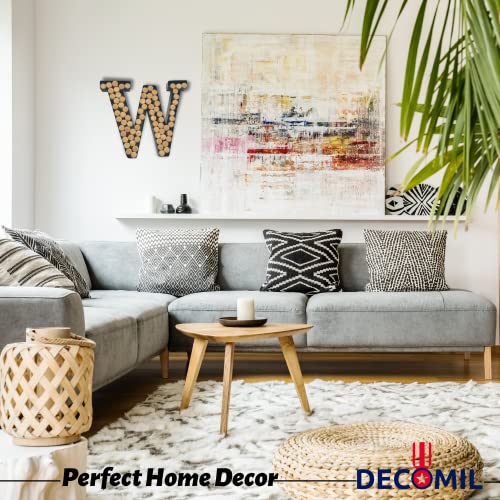 Decomil Wine Cork Holder (A-Z) (Letter W) | Decorative Wine Letters Cork Holder (W) | Wall Art Cork Holder Decor (W)