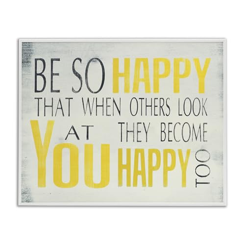 Stupell Industries Be So Happy Typography, Design by Holly Stadler Wall Art, 16x20, Multicolor