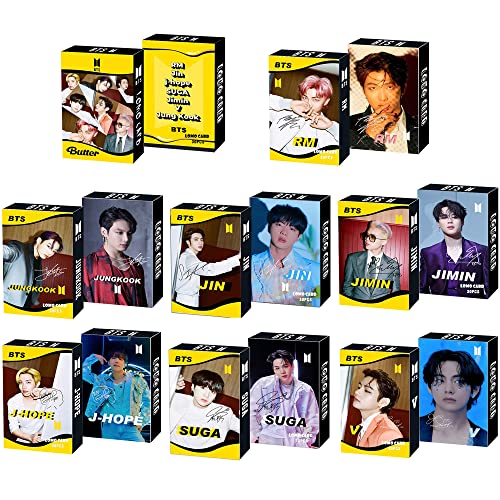 8 Pack/240 Pcs BTS Merchandise Lomo Card KPOP Photocards Butter Greeting Card with Postcards Box