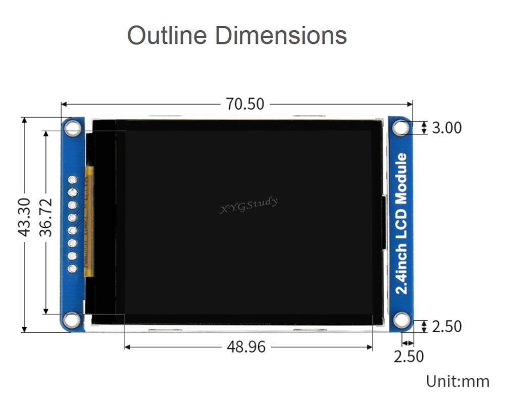 2.4inch LCD Screen Display Module 240×320 Resolution SPI Interface for Raspberry Pi VisionFive 2 STM32 @XYGStudy