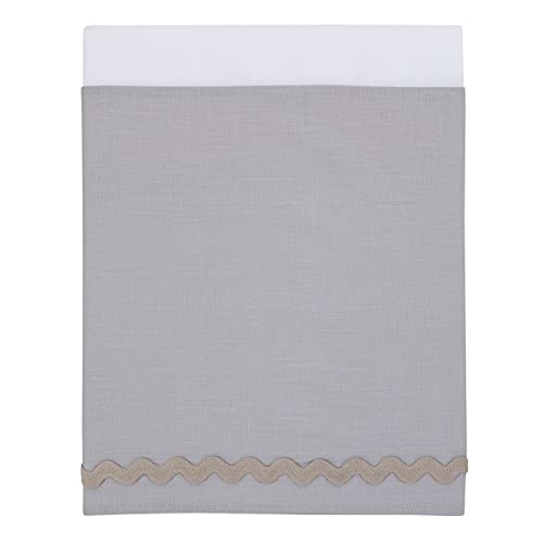 NoJo Mama's Little Llama Grey, White and Charcoal 4 Piece Nursery Crib Bedding Set - Comforter, Crib Sheet, Dust Ruffle and Nursery Organizer