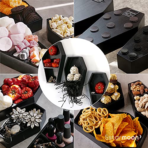 5 star moon Coffin Shelf Set of 3 Coffin Shelves Spooky Coffin Decor Black Gothic Shelves -Witchy Room Decor - Gothic Home Decor