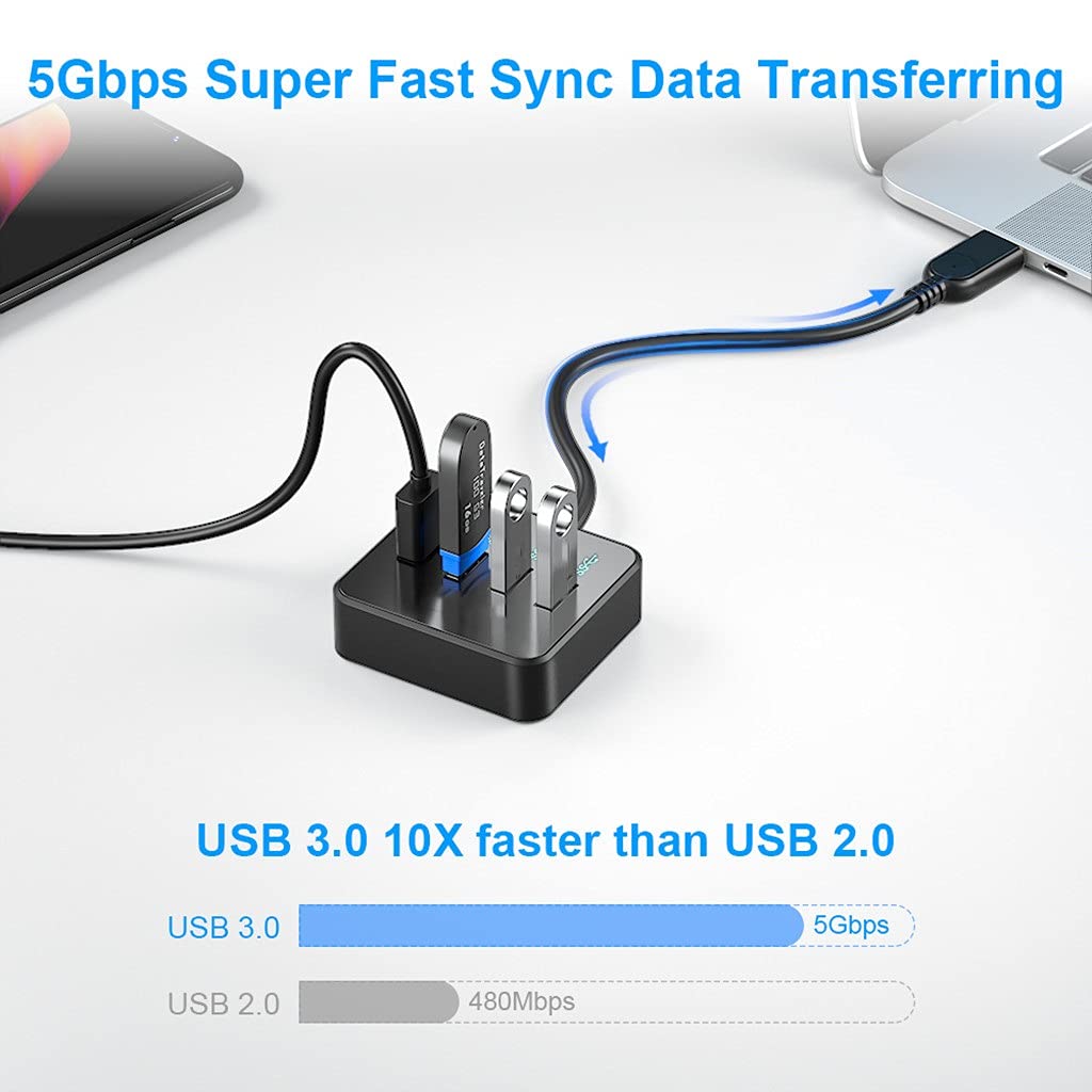GPPZM USB Hub 3.0 Adapter USB Splitter 4 Port USB 3.0 Hub for PC Computer Accessories Cable
