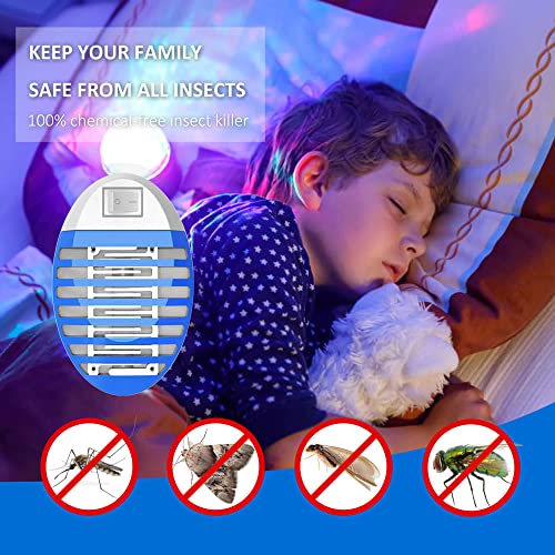2 Pack Plug in Bug Zapper Indoor, Mosquito Trap, Electronic Mosquito Zapper, Gnat Traps with LED Light, Use for Flying Insect Mosquito