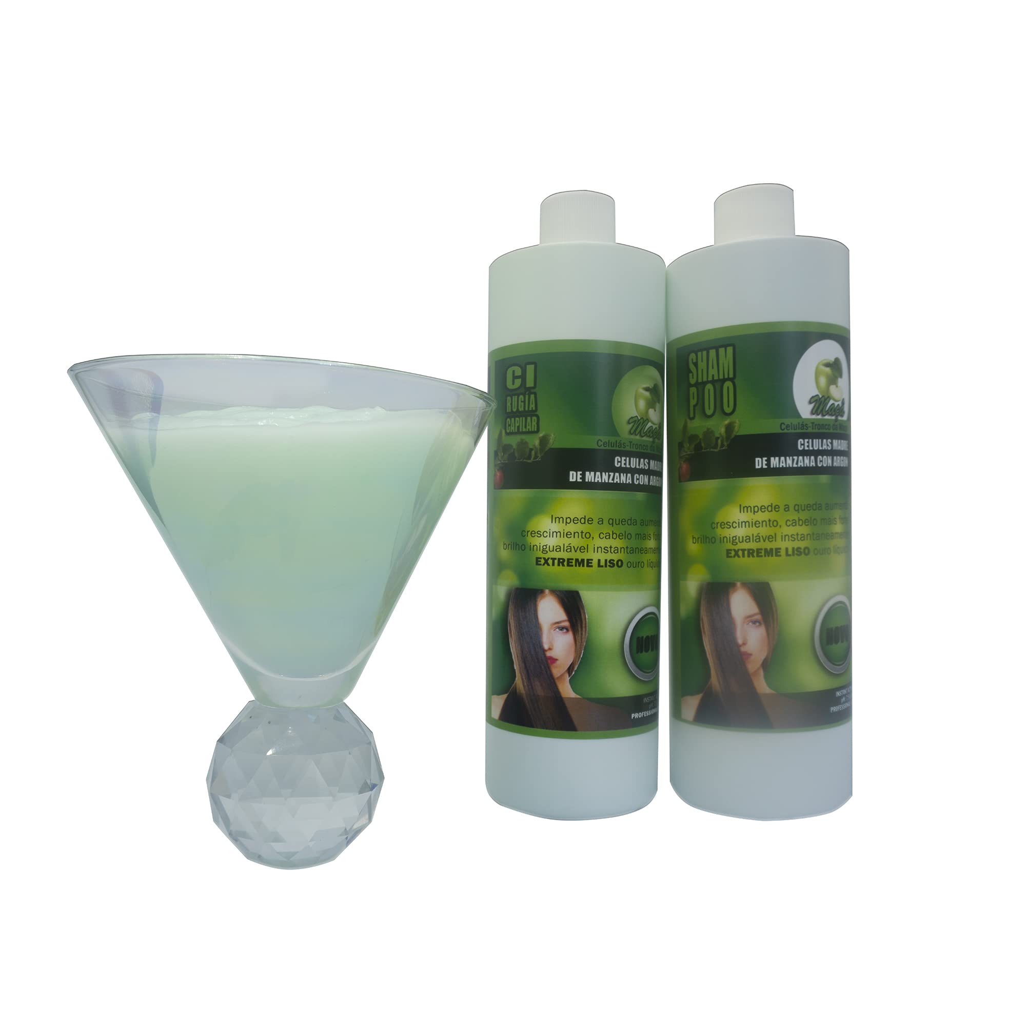Cirugia Capilar De Celulas Madres De Manzana Con Argan (32 oz + Shampoo) Alisado Perfecto Y natural. (32oz)