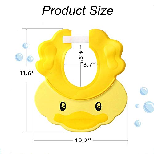 Baby Shower Cap for Kids Bath Visor Adjustable Toddler Shower Cap Multi-Purpose Bathing Cap for Protect Infants Toddler Eyes Ears (Yellow