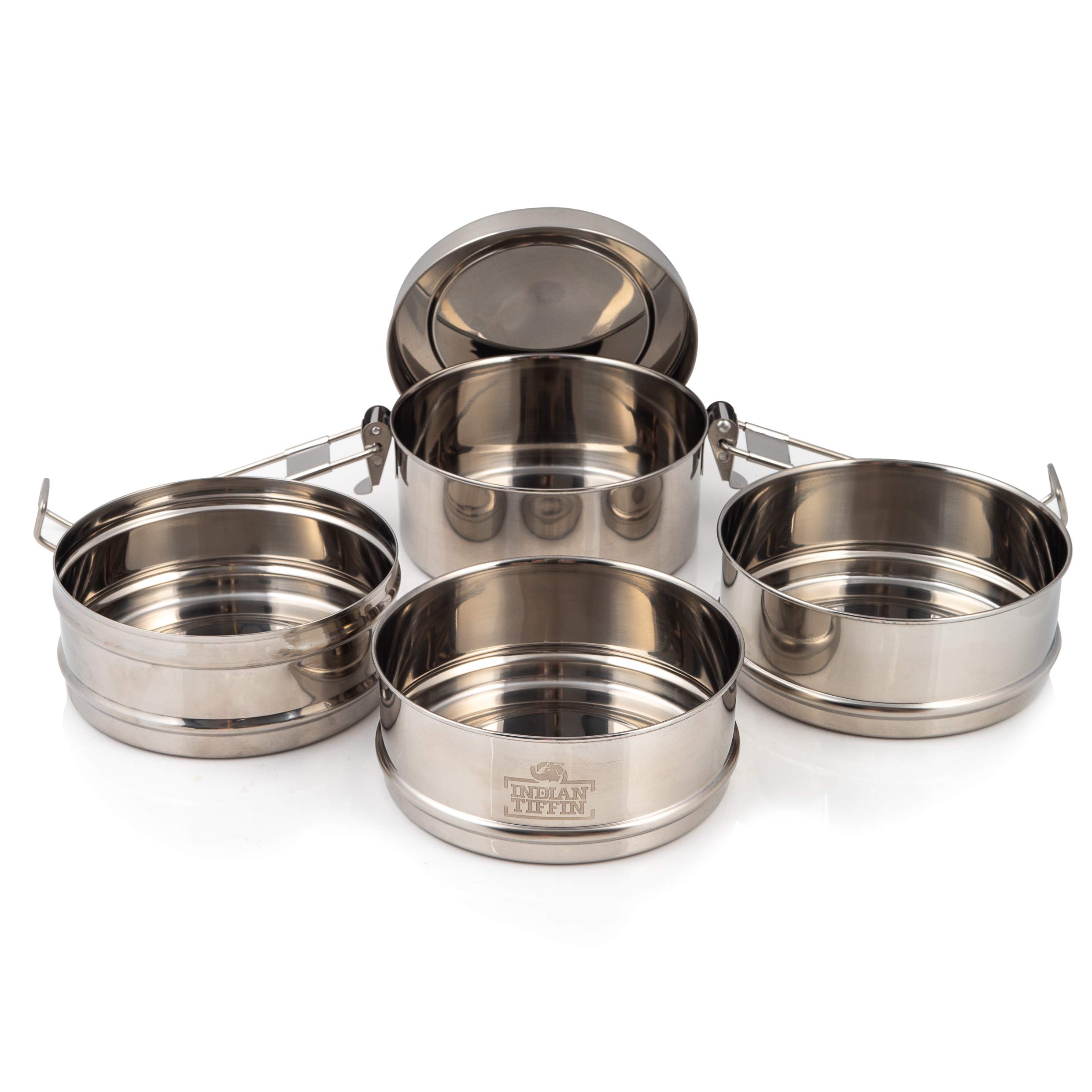 4 Tier Indian-Tiffin Stainless Steel Large Tiffin Lunch Box