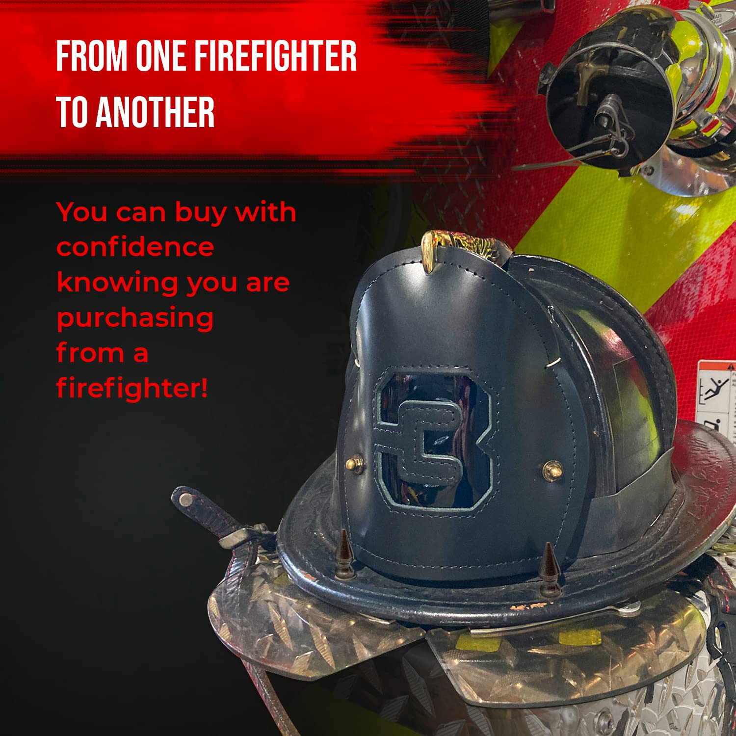 FD Supply Co. Firefighter Helmet Bourke Spikes - Fire Helmet Accessories for Flip Down Eye Shields - Firefighter Gifts for Men (Black)