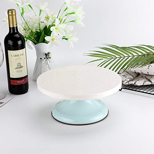 11 Inch Rotating Cake Turntable, Turns Smoothly Revolving Cake Stand, Cake Decorating Display Stand, Baking Tools Accessories Supplies for Birthdy Party Cake(Cyan)