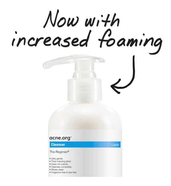 Acne.org Cleanser 16 oz. - Gentle Face Wash for Acne-Prone Skin, Now with Increased Foaming and always pH-Balanced