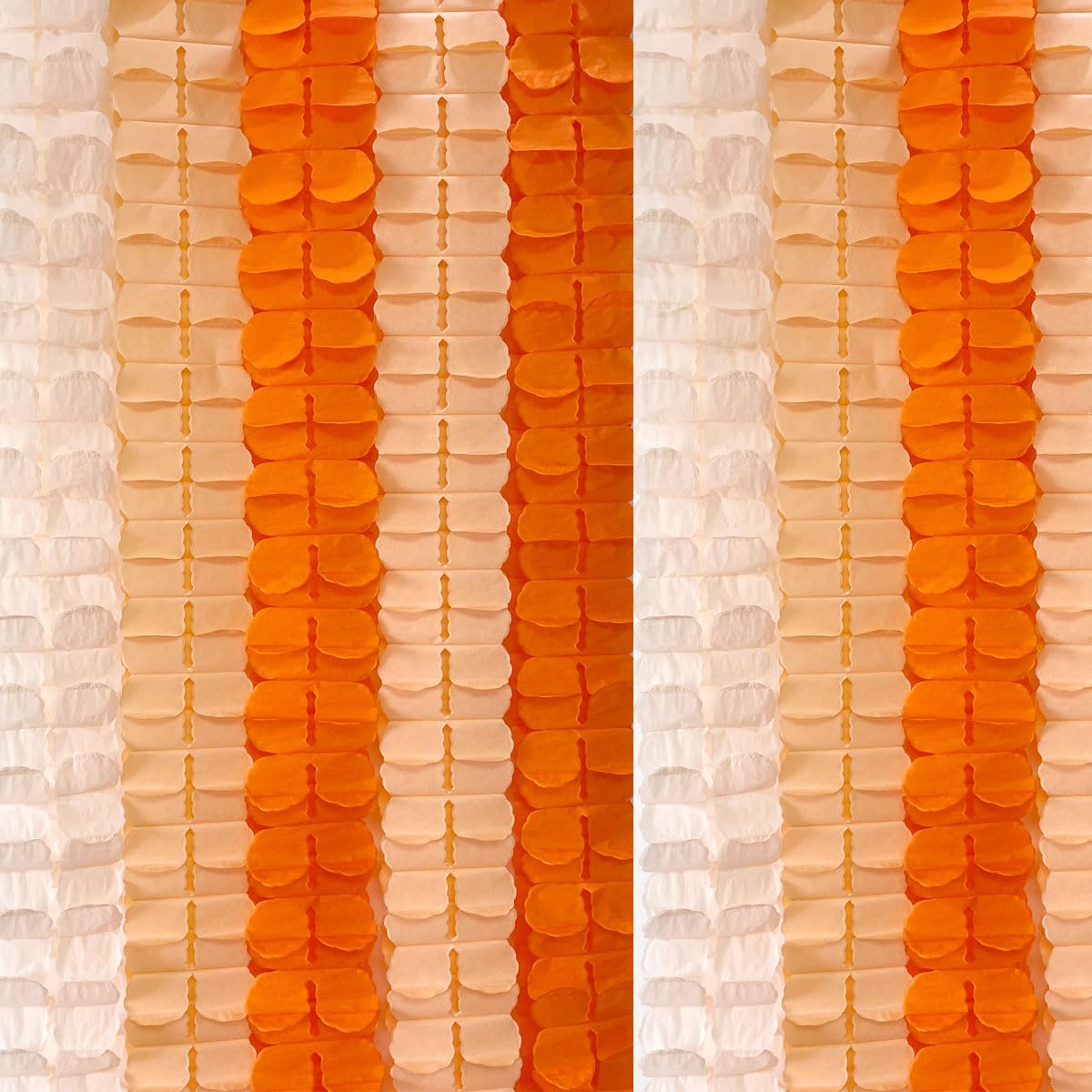 10PCS Four Leaf Clover Paper Flowers Garland Decorations Four Leaf Clover Paper Banner Tissue Paper Streamers Reusable Hanging Garland for Birthday Wedding Party Backdrop Home Decor(Orange kit)