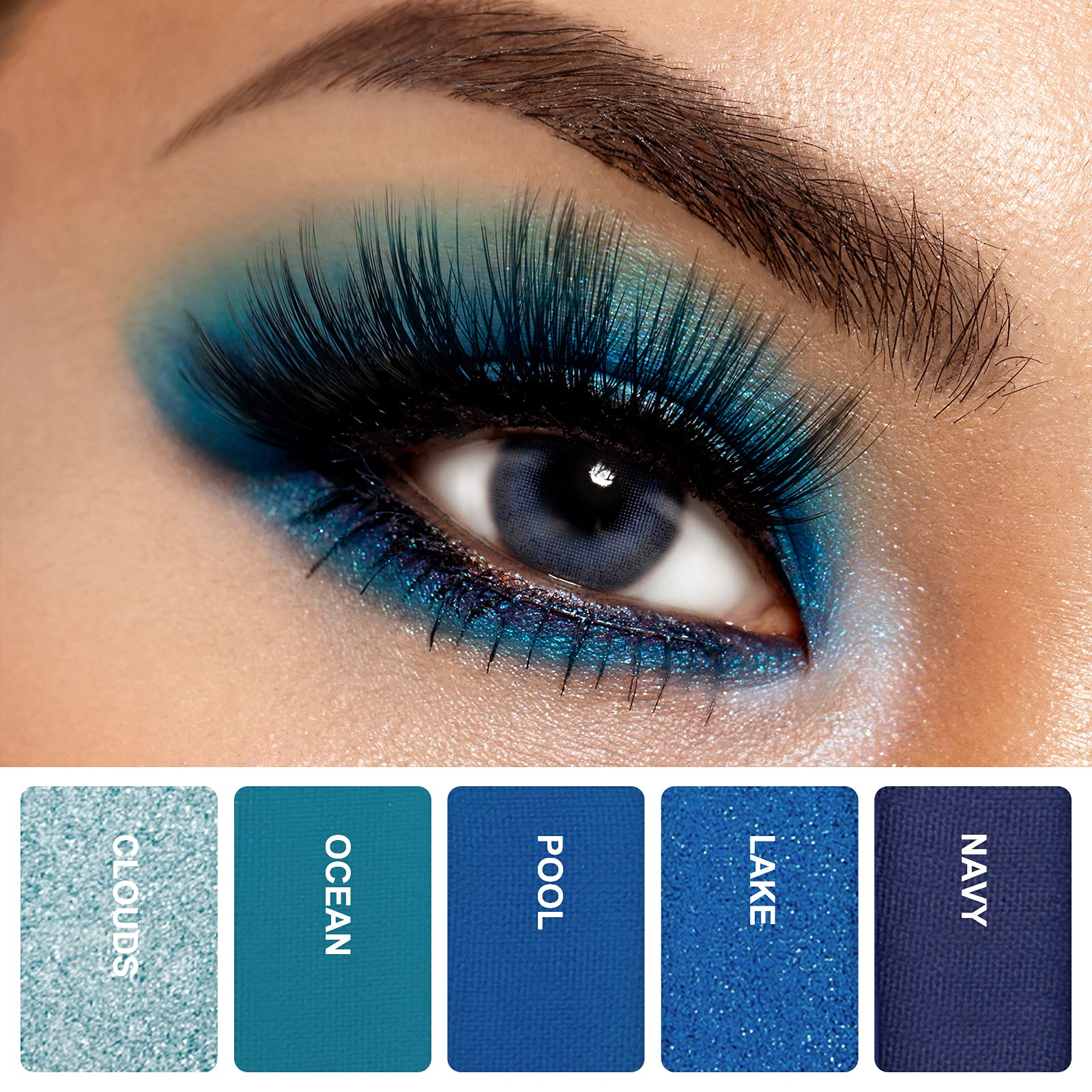 SEEUI Makeup Palette Easy to Blend 24 Shades Metallic and Shimmers Eyeshadow Sweatproof and Waterproof Eye Shadows Rainbow Eyeshadow Palette