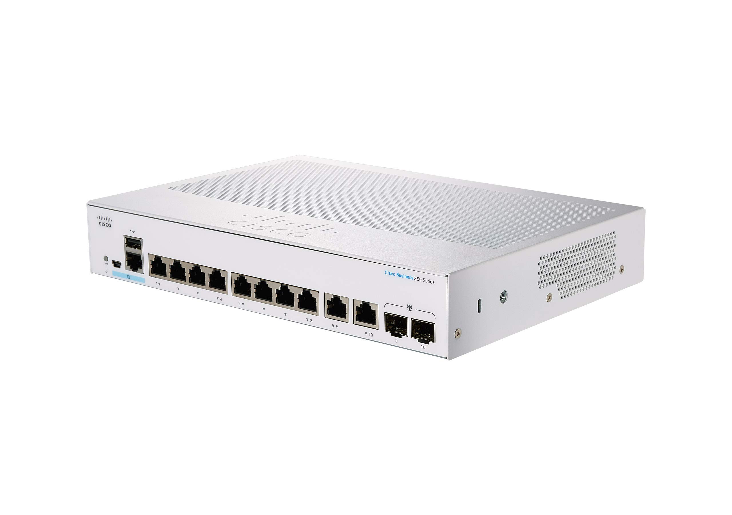 Cisco Business CBS350-8FP-E-2G Managed Switch | 8 Port GE | Full PoE | Ext PS | 2x1G Combo | Limited Lifetime Protection (CBS350-8FP-E-2G)