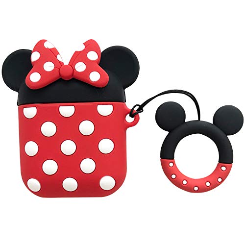 iFiLOVE Compatible with Airpods Case, Cute Cartoon Airpods Cover, Soft Silicone Shockproof Protective Case Cover Skin with Ring Buckle Holder for Apple Airpods 1 & 2 Charging Case(#2)