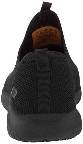 Skechers Women's Slip on Athletic Food Service Shoe, Black, 8