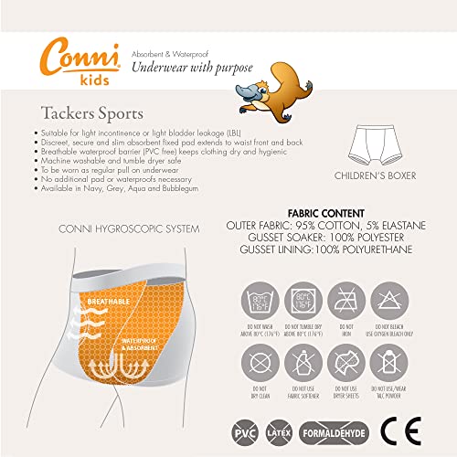 Conni Kids Training Boxer Pants | Soft Shorts Reusable Toddler Potty Training Underwear | Waterproof Easy Pull Up Youth Incontinence Bubble Gum Sizes 4-6