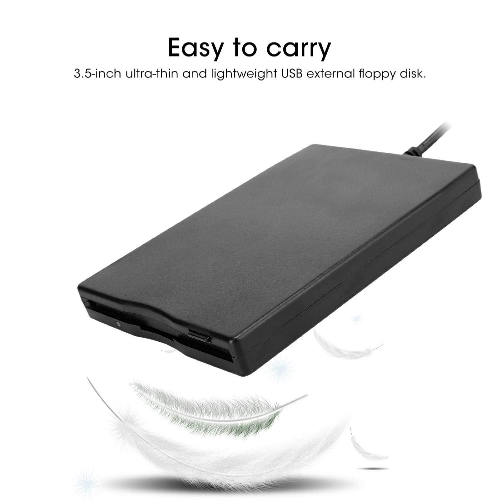 Cuifati Portable USB Floppy Drive for 1.44m 3.5in MF2 HD Floppy Disk 3.5 Inch Card Reader Ultra-Thin Without External Power Supply for Windows 10,7,Vista,8,XP,ME,2000,SE,98(Floppy Disk Not Included)