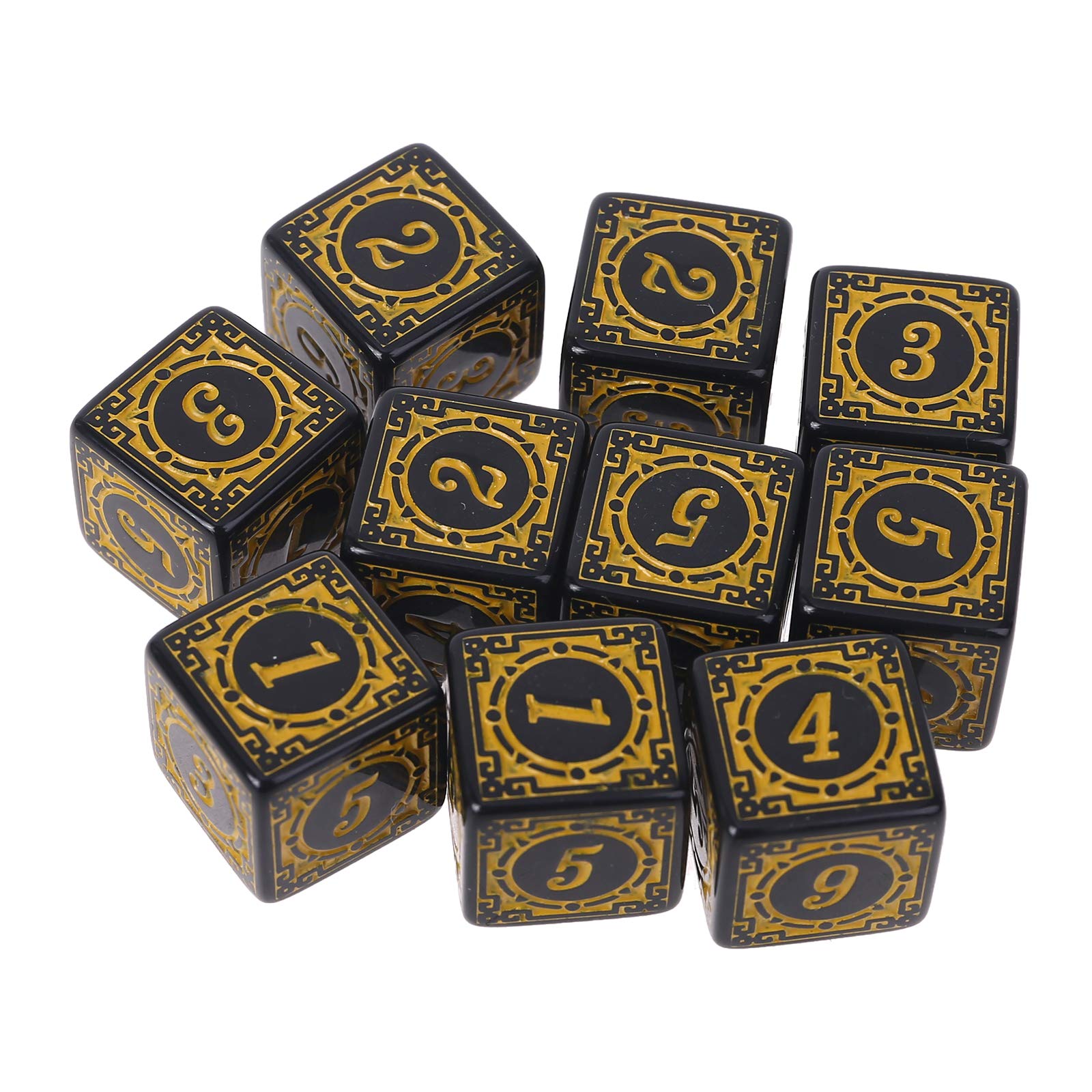 10Pcs D6 Polyhedral Dice Square Edged Numbers 6 Sided Dices Beads Table Board Role Play Game for Bar Club Party Polyhedral Dice Set Filled DND Dice Polyhedral Dice Set Green Polyhedral Dice Set Blue
