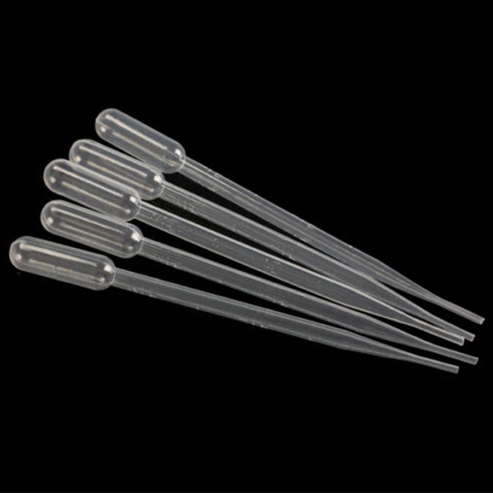 100 Pcs Transparent Pipettes, 0.2ml Plastic Transfer Pipettes Disposable Eye Droppers, Multi-Functional Calibrated Pipettes Practical Science Laboratory Supplies