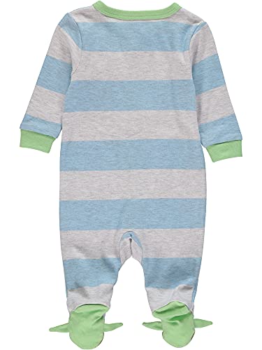 Star Wars Baby Boys Mandalorian Footie Pajamas Romper Featuring Baby Yoda - Baby Pajamas - Baby Sleeper (Blue/Grey/Green, 3-6M)