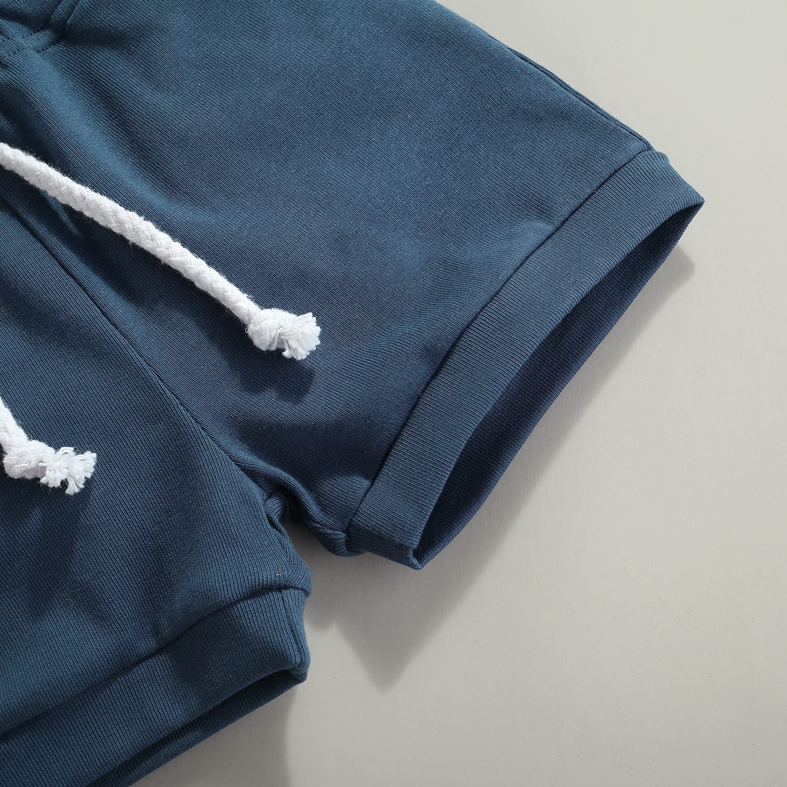CIYCUIT 2Pcs Baby Boy Summer Clothes Infant Toddler Solid Color Sleeveless Tank Tops Shorts Set Blue 12-18 Months