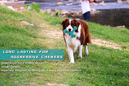 CVALIN Dog Chew Toys for Aggressive Chewers Large Breed,Indestructible Bones Toy,Durable Cleaning Toothbrush Natural Rubber Dog Toys