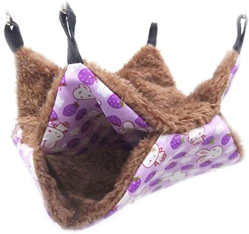 2 PCS 13.7×13.7inch Small Guinea Pig Rat Hammock Guinea Pet Small Animal Hanging Hammock Bunkbed for Sugar Glider Squirrel Playing(Blue and Purple)
