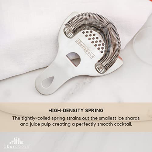 A Bar Above Hawthorne Strainer for Cocktails β Bar Strainer Cocktail w/High Density Spring β Mirrored Stainless Steel Finish Drink Strainer - Cocktail Strainer for Boston Shakers & Mixing Glasses